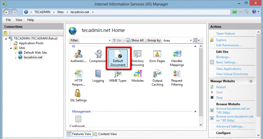 How to set default page in IIS? – QualiSpace Knowledge Base