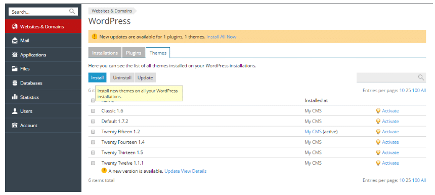 How to install and remove themes in WordPress – QualiSpace Knowledge Base