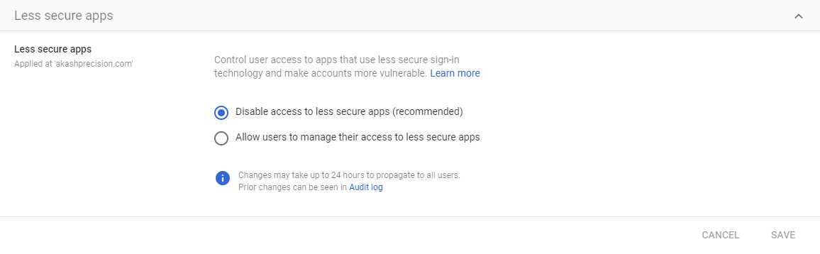 How to enable less secure apps setting in G Suite? – QualiSpace ...